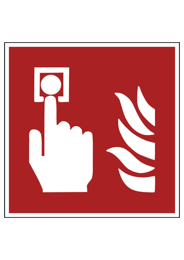 Clipart von Brandalarm mit einer Hand