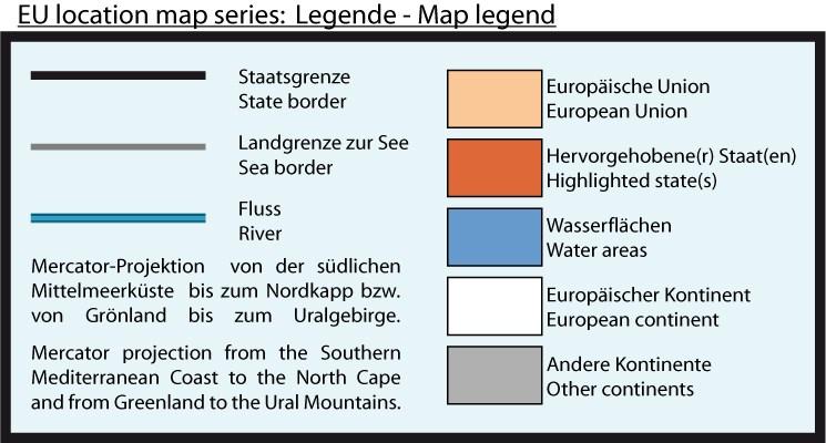 Clipart von einer Legende mit verschiedenen Farben und Beschriftungen für