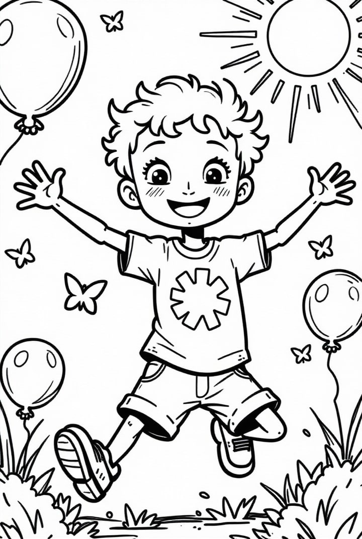 Malvorlage Junge ist glücklich - Kostenlose Ausmalbilder Zum Ausdrucken ...