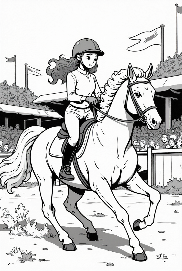Malvorlage Reiter auf Pferd - Kostenlose Ausmalbilder Zum Ausdrucken ...
