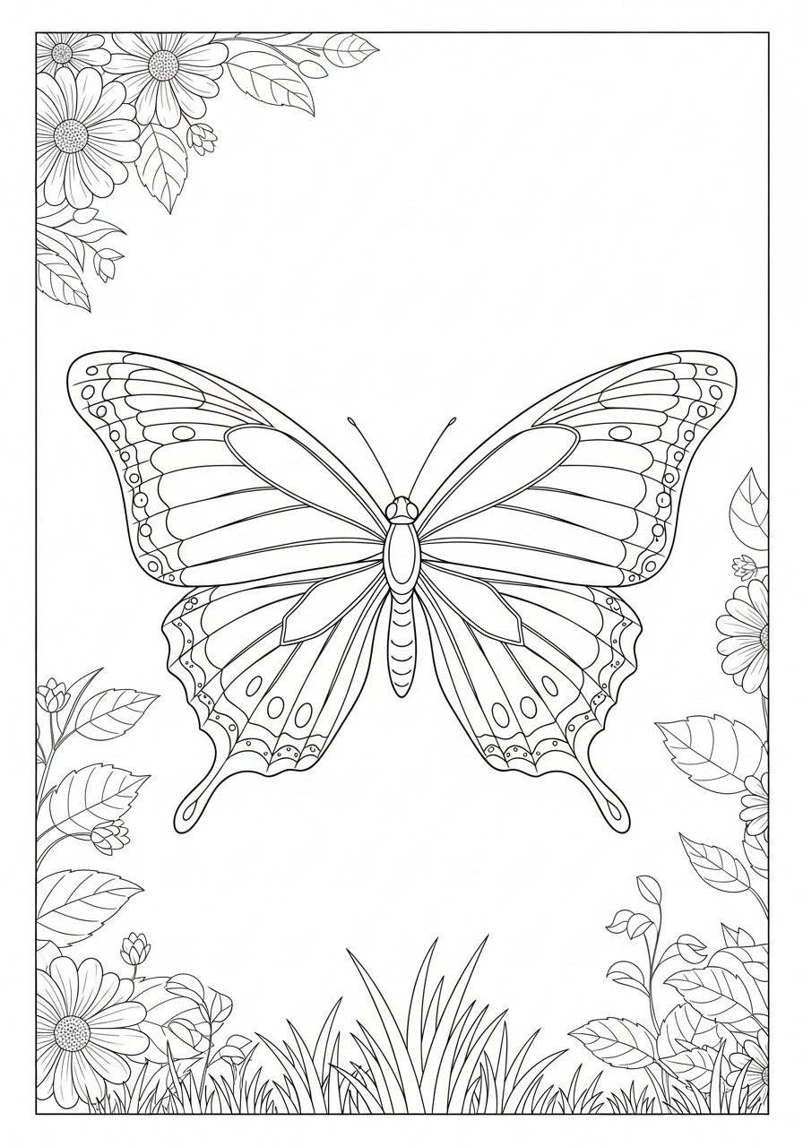 Malvorlage Schmetterlinge fliegen im Garten - Kostenlose Ausmalbilder ...