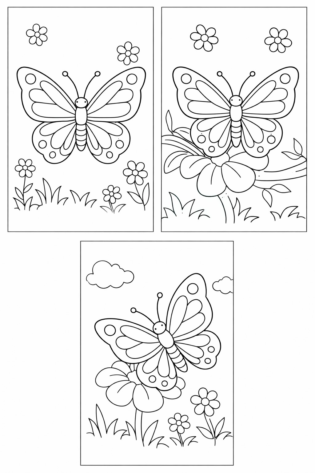 Malvorlage Schmetterlinge im Garten - Kostenlose Ausmalbilder Zum ...