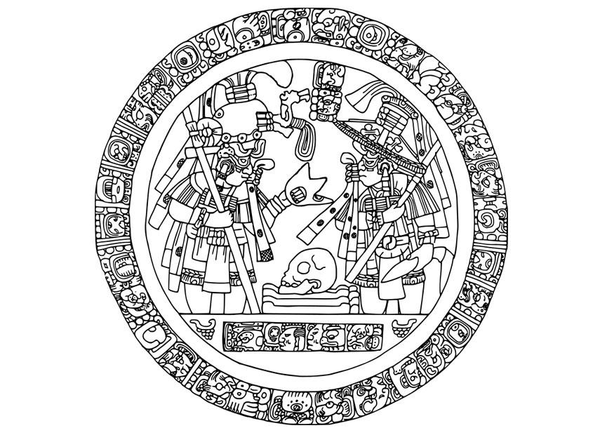 Malvorlage Maya Bild im Kreis - Kostenlose Ausmalbilder Zum Ausdrucken ...